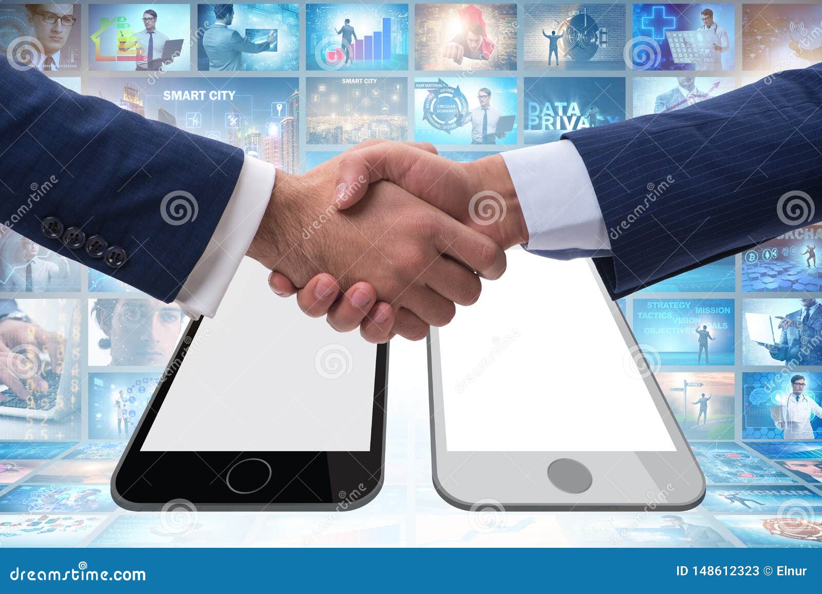 Concept of Communication with Businessmen Handshaking Stock Image ...