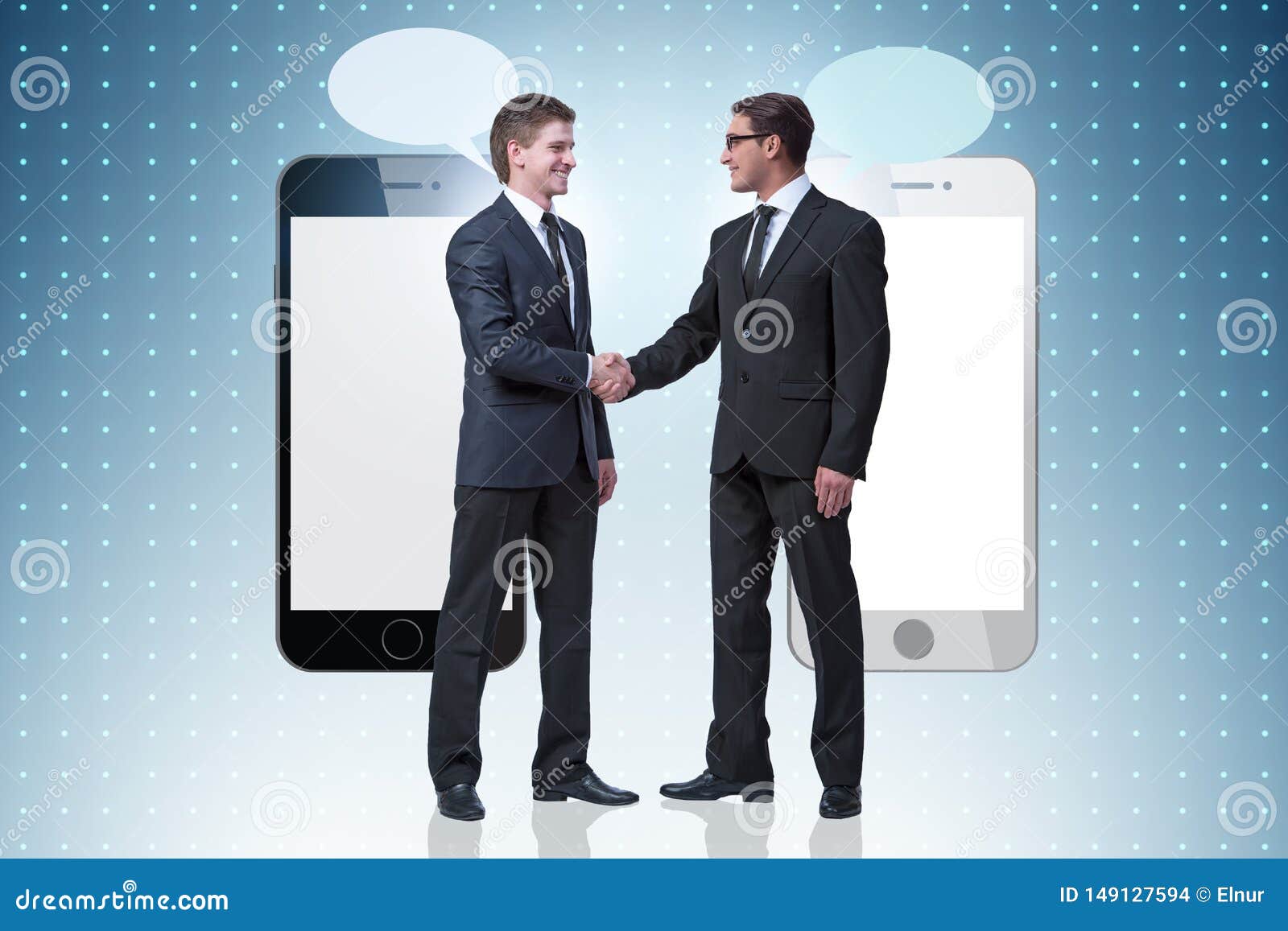 The Concept of Communication with Businessmen Handshaking Stock Photo ...