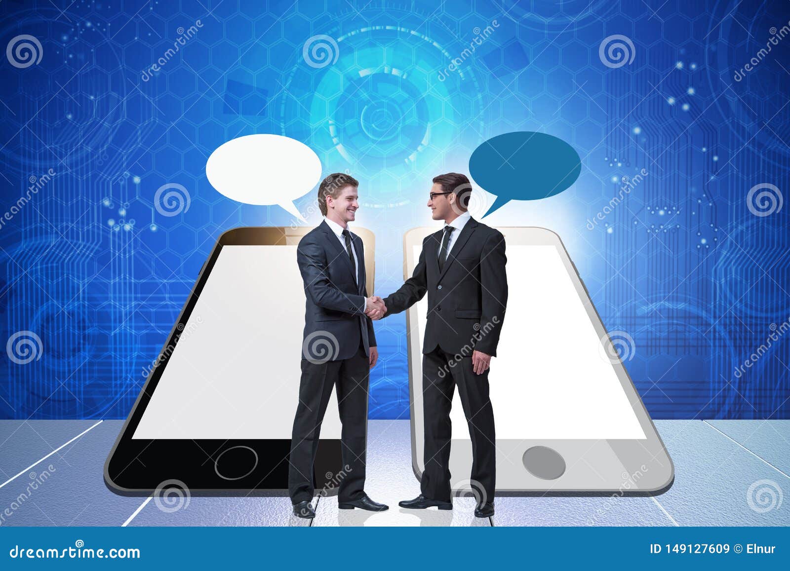 The Concept of Communication with Businessmen Handshaking Stock Image ...