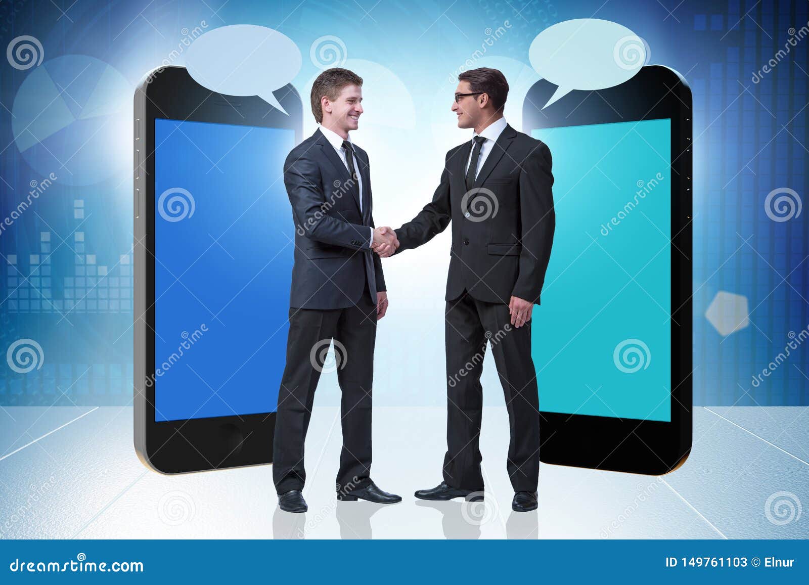 Concept of Communication with Businessmen Handshaking Stock Image ...