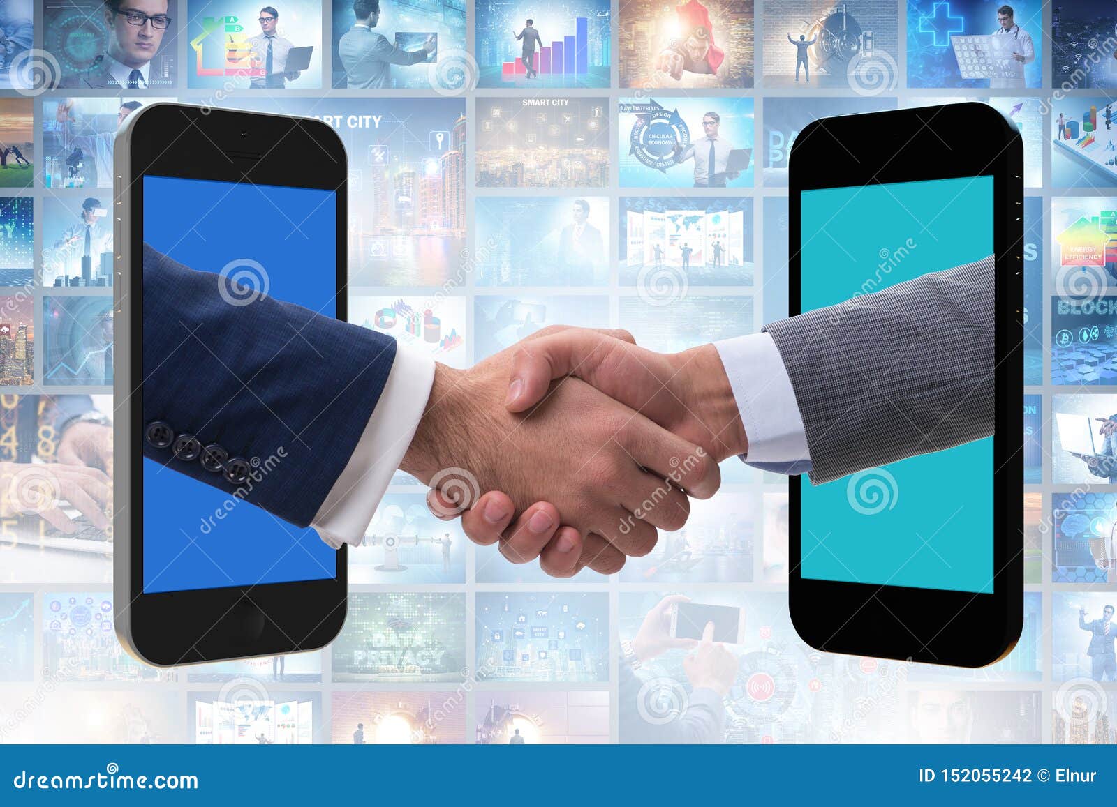 Concept of Communication with Businessmen Handshaking Stock Photo ...