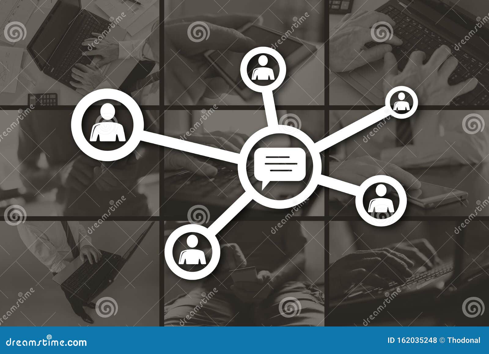Concept of Communication Network Stock Photo - Image of marketing ...