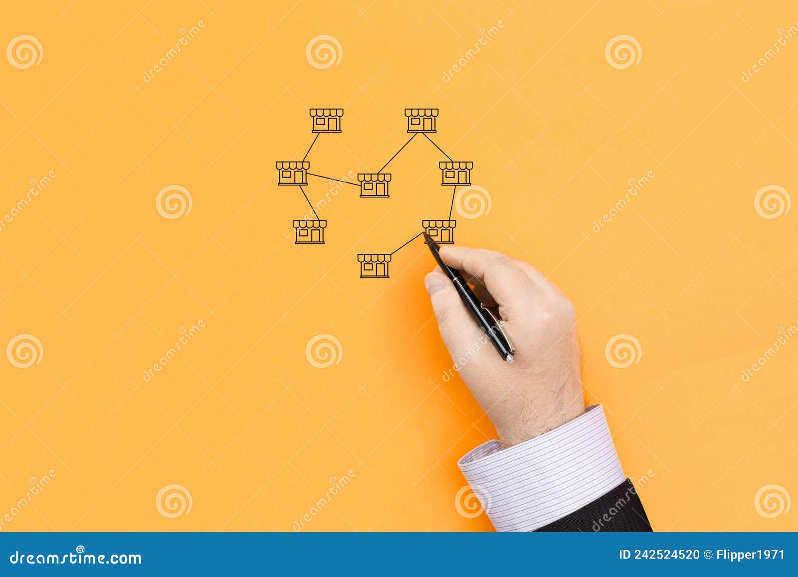 The Concept of Communication between Outlets Stock Photo - Image of ...
