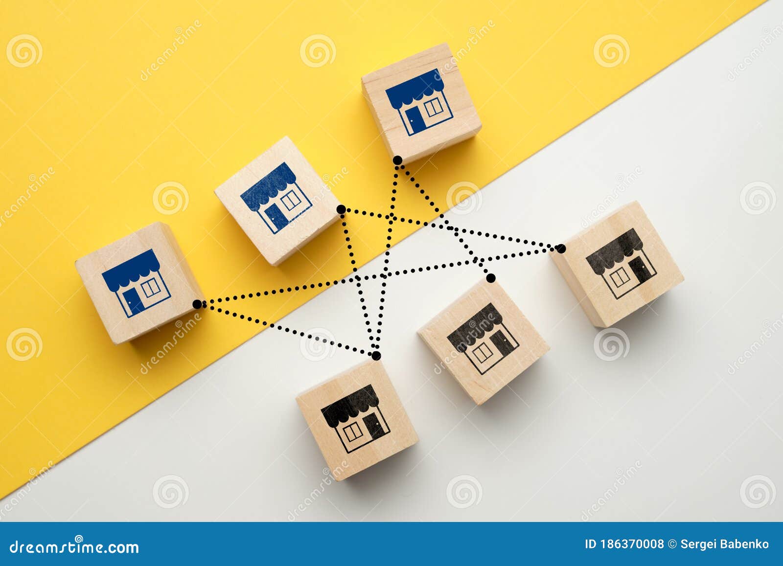 The Concept of Competition of Stores in the Market Stock Photo - Image ...