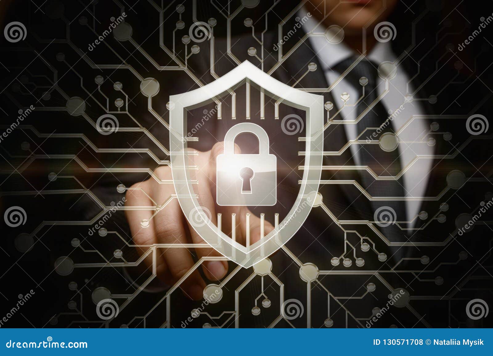 The Concept is the Compound Systems Security from Cyber Attacks. Stock ...