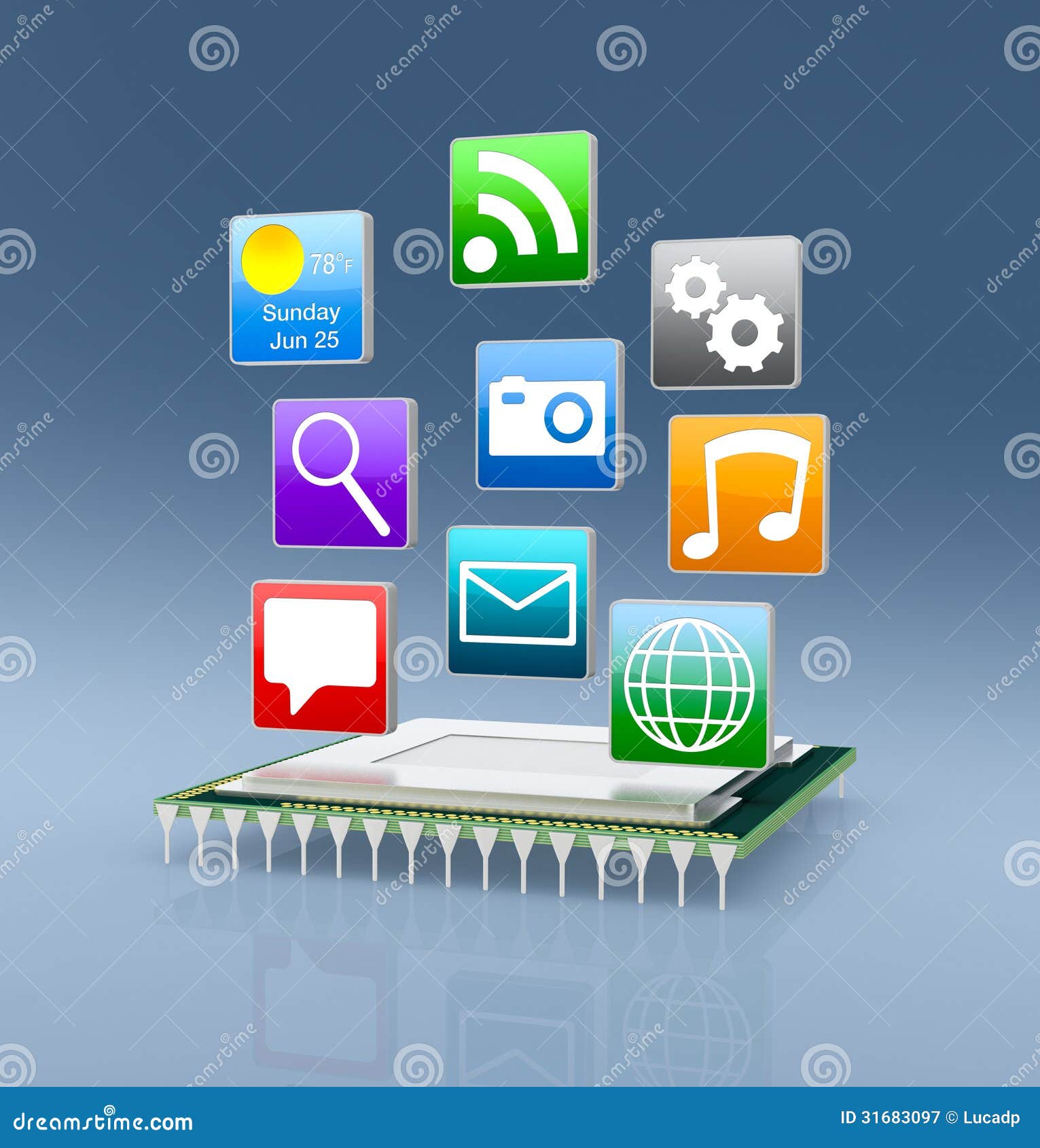 Concept of Computer Activity Stock Illustration - Illustration of ...