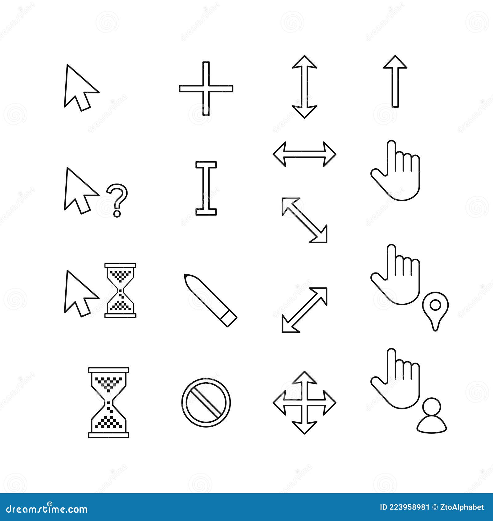 Mouse Cursor Arrow Click Pointer Stock Vector - Illustration of arrow ...