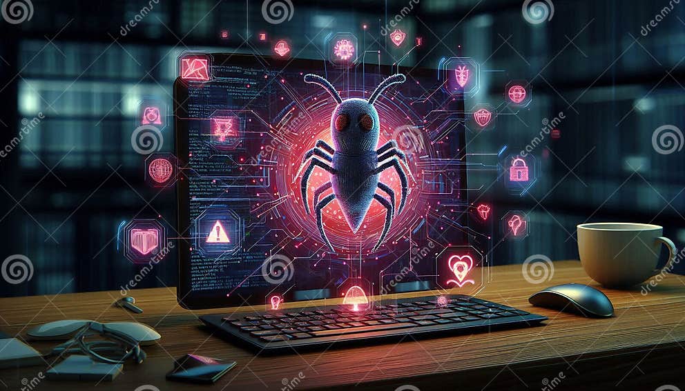 Concept of Computer Malware and Cybersecurity Threats Stock ...