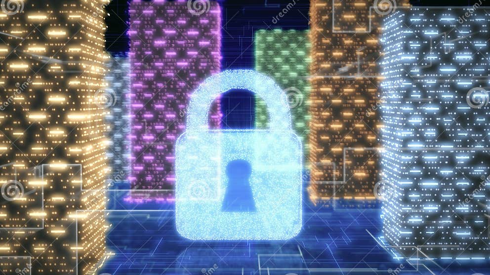 Concept of Computer Network Security Stock Illustration - Illustration ...