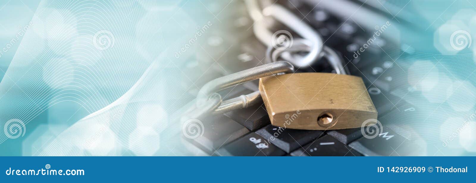 Concept of Computer Security, Light Effect. Panoramic Banner Stock ...