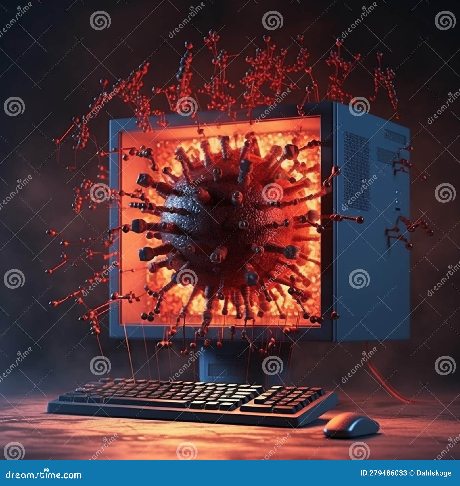 Concept of computer virus stock illustration. Illustration of darkness ...
