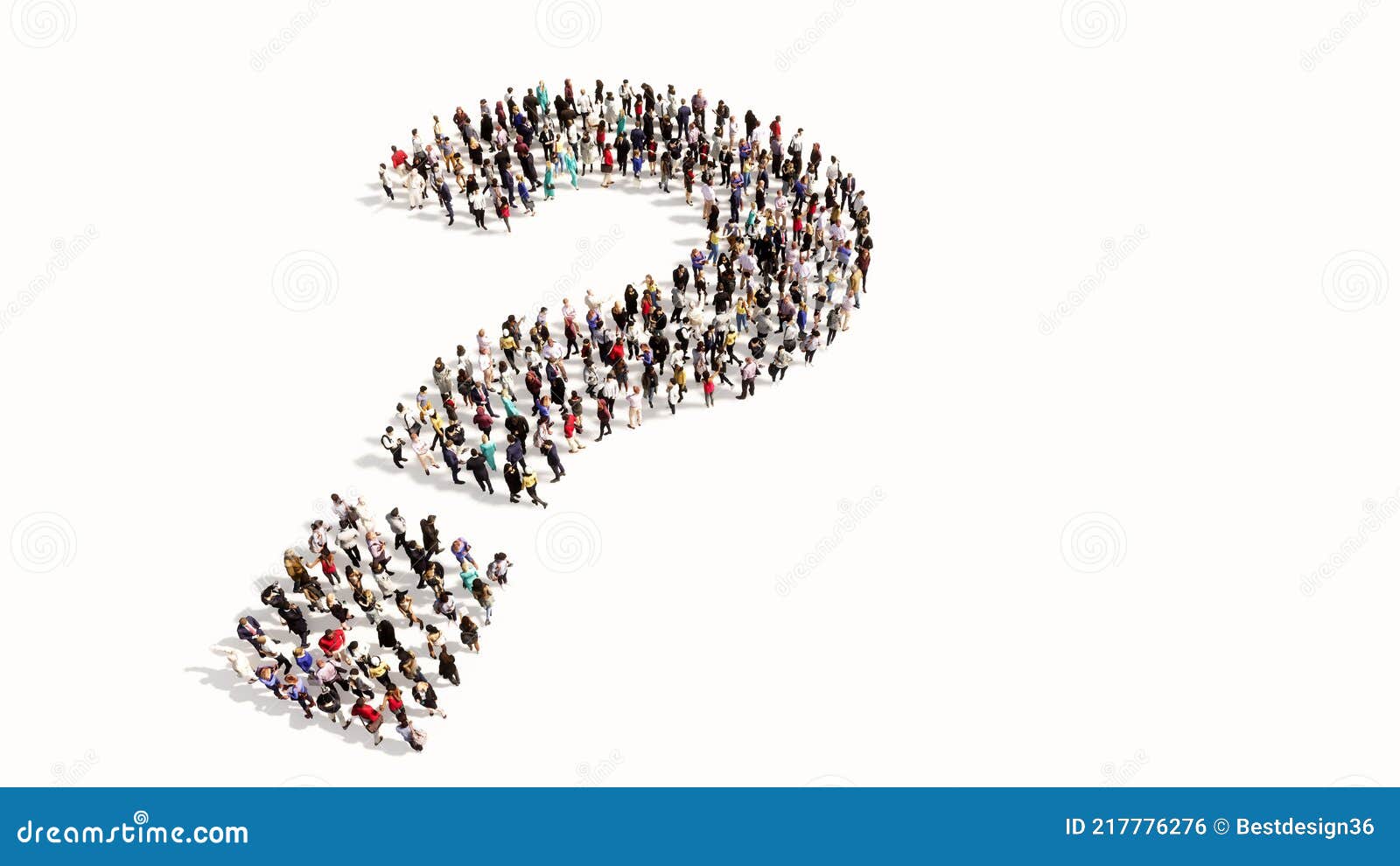 Large Community of People Forming the Question Mark. 3d Illustration ...