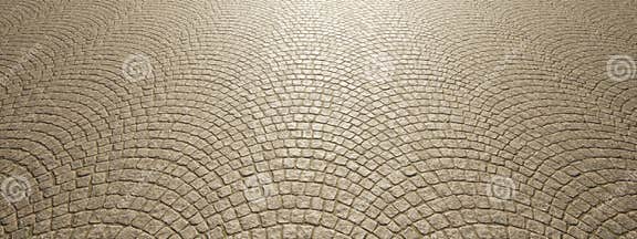 Conceptual Solid Beige Background of Wave Cobblestone Texture Floor As ...