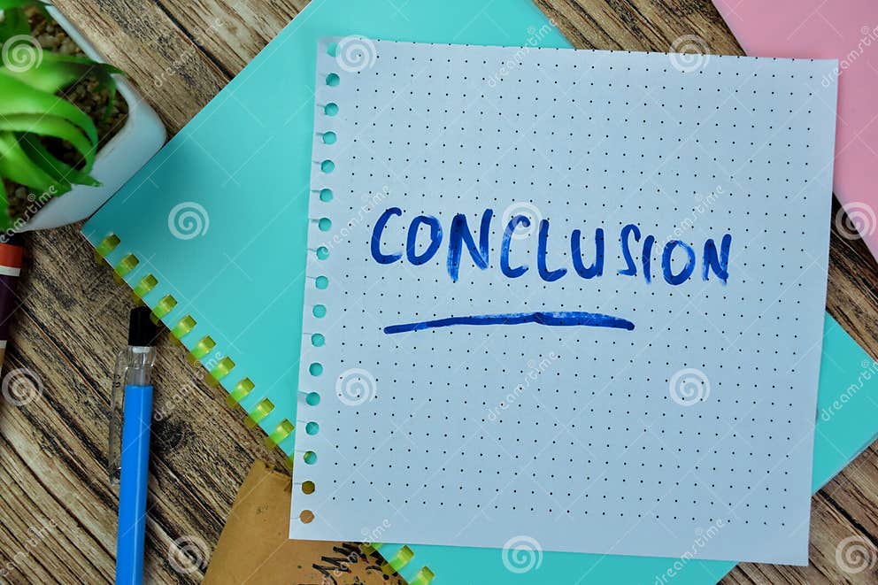Concept of Conclusion Write on Sticky Notes Isolated on Wooden Table ...