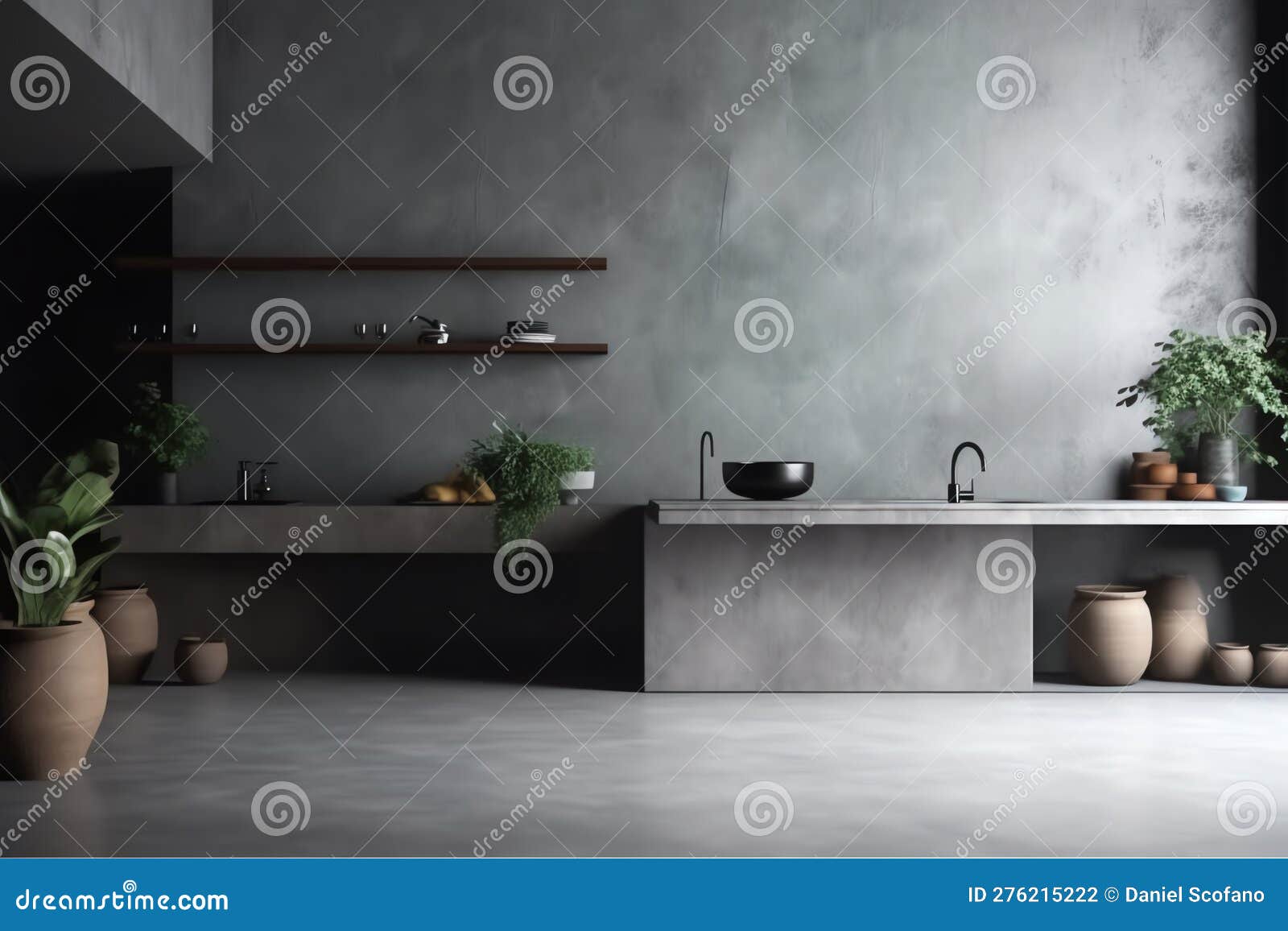 Concrete Studio Room Background, Loft Texture Wall Floor Plaster ...