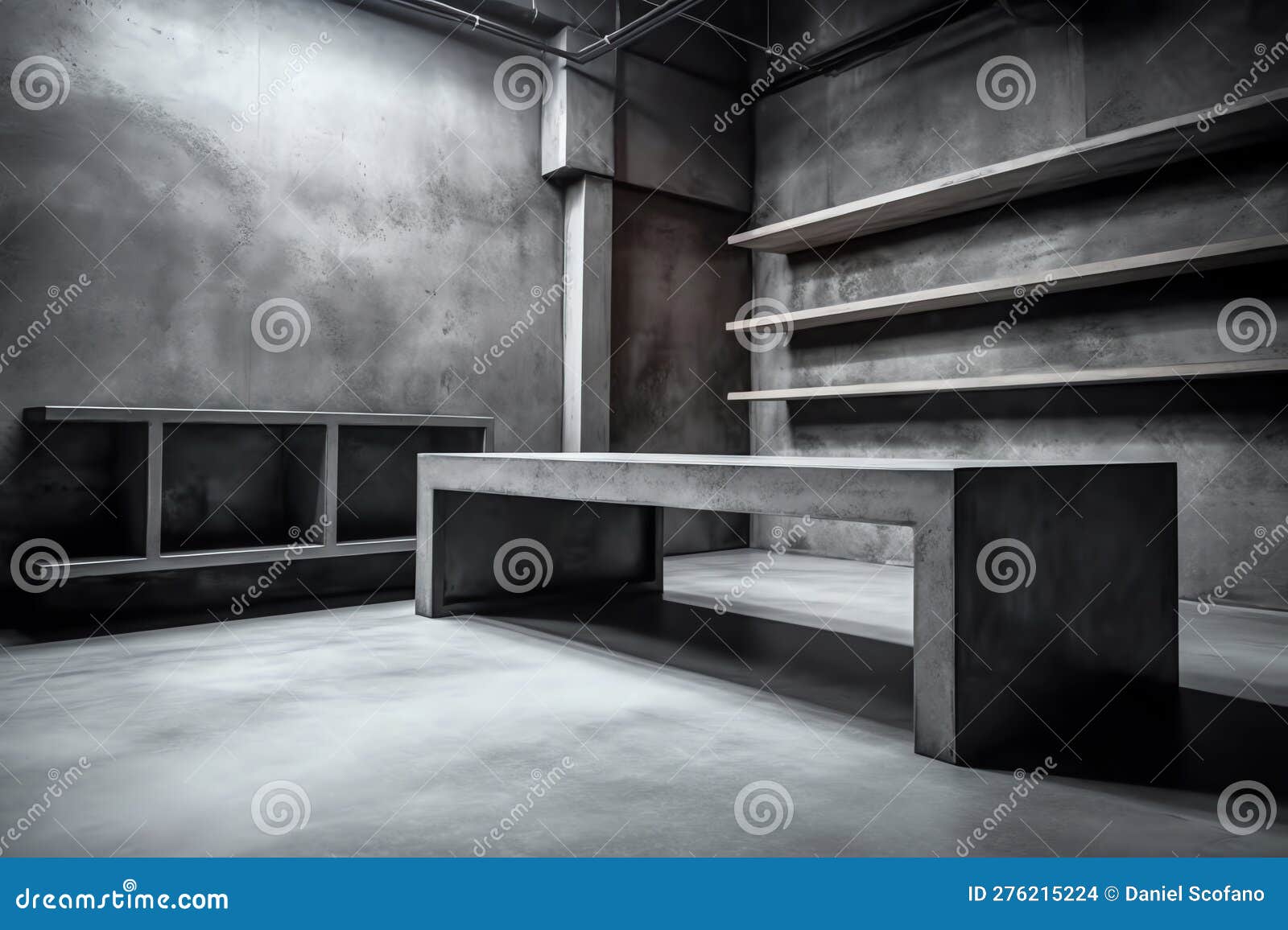 Concrete Studio Room Background, Loft Texture Wall Floor Plaster ...