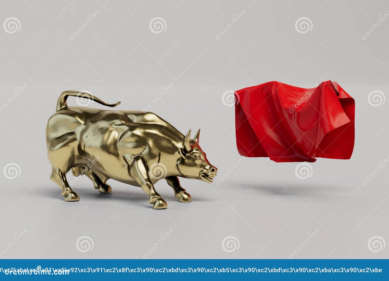 The Concept of Conducting Corida. a Figure of a Golden Bull Attacking a ...
