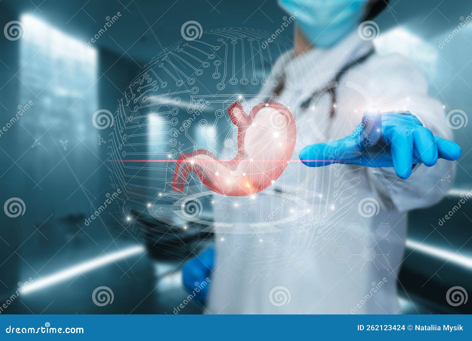 Conducting a Study of the Stomach by Scanning Stock Photo - Image of ...
