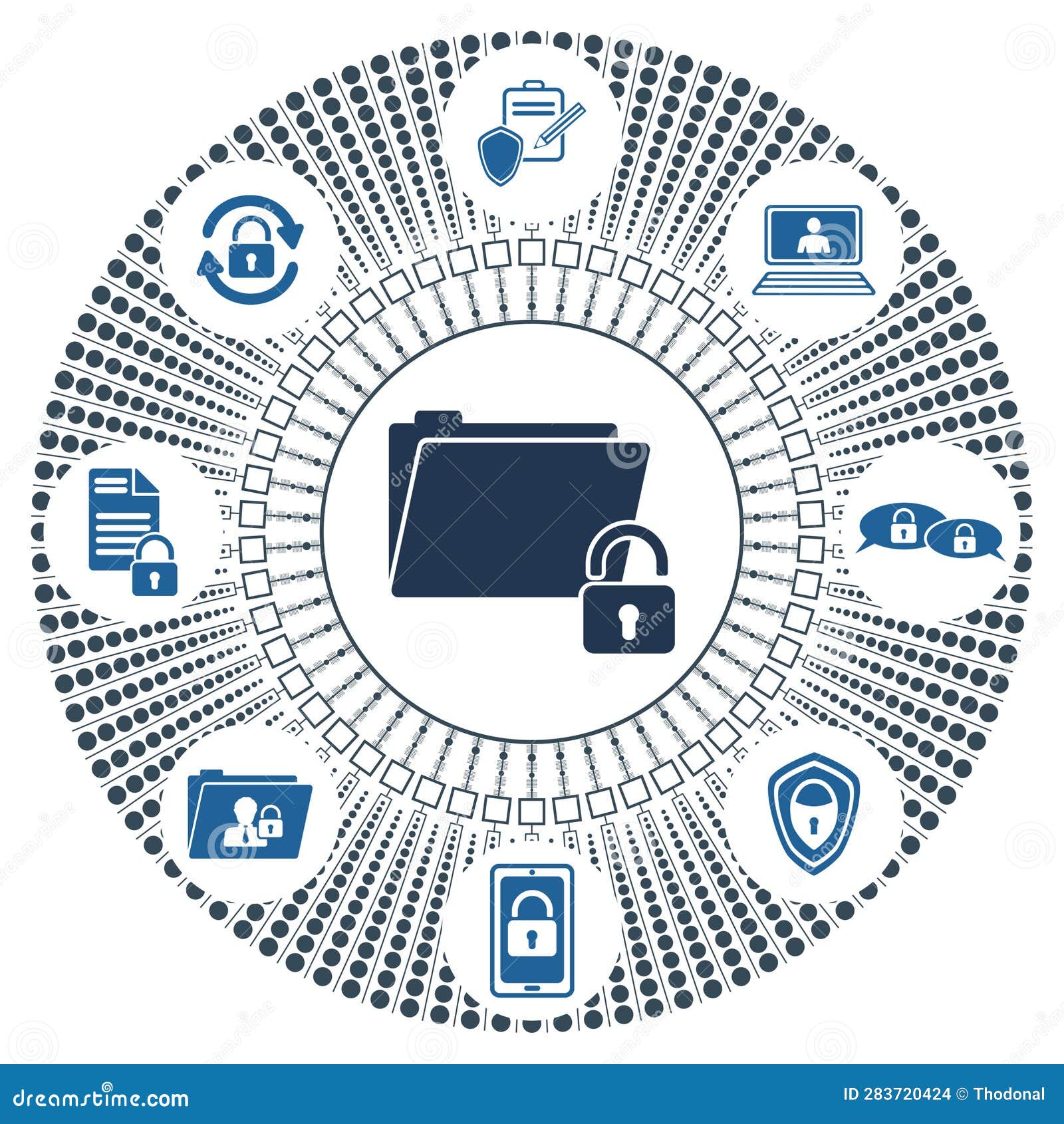 Concept of Confidential Data Stock Illustration - Illustration of login ...