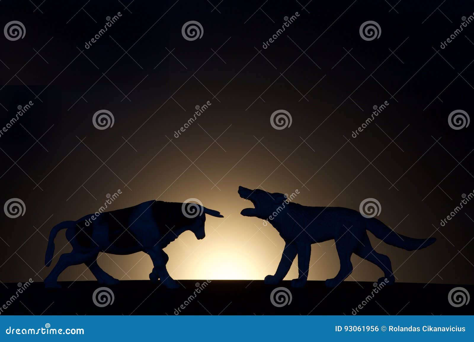 Concept Conflict.Tiger Versus Wolf Silhouette Royalty-Free Stock ...