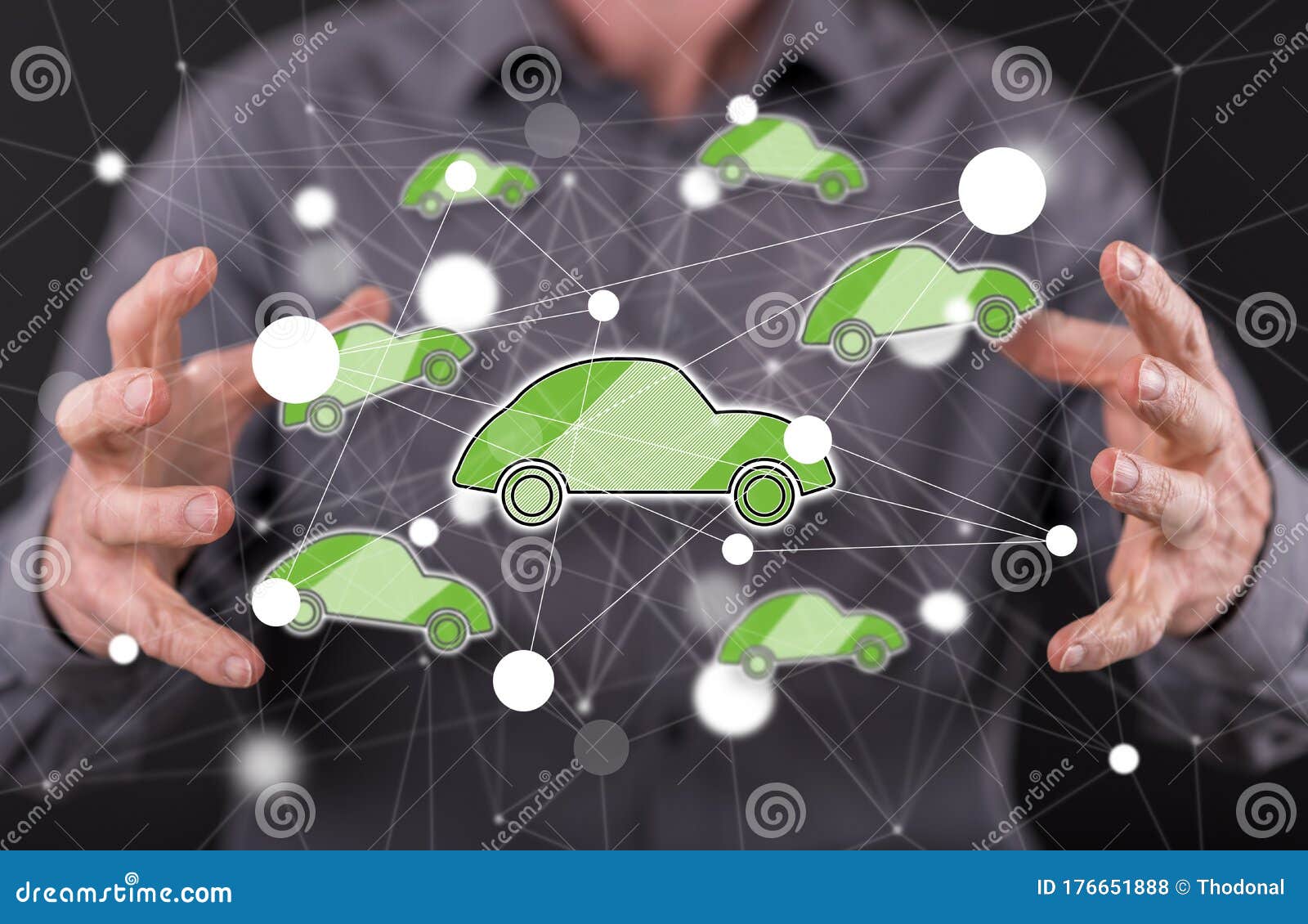 Concept of connected car stock photo. Image of network - 176651888