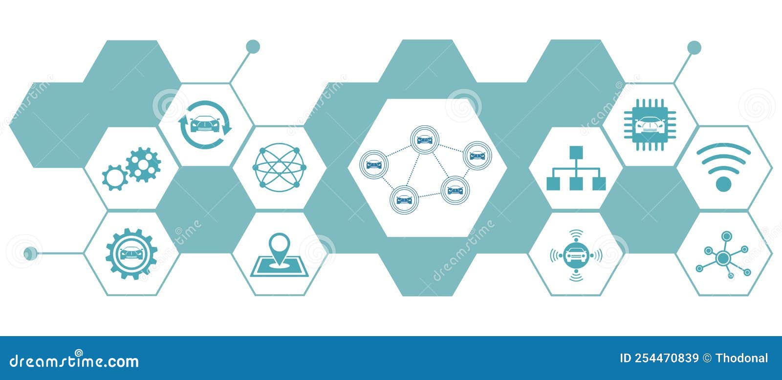 Concept of connected cars stock illustration. Illustration of icon ...