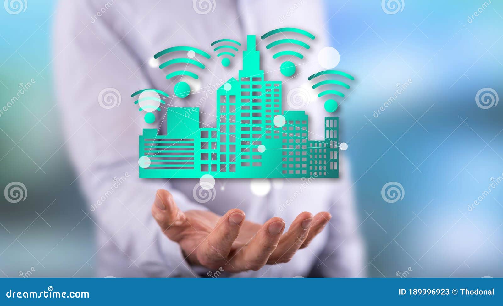 Concept of connected city stock image. Image of connection - 189996923