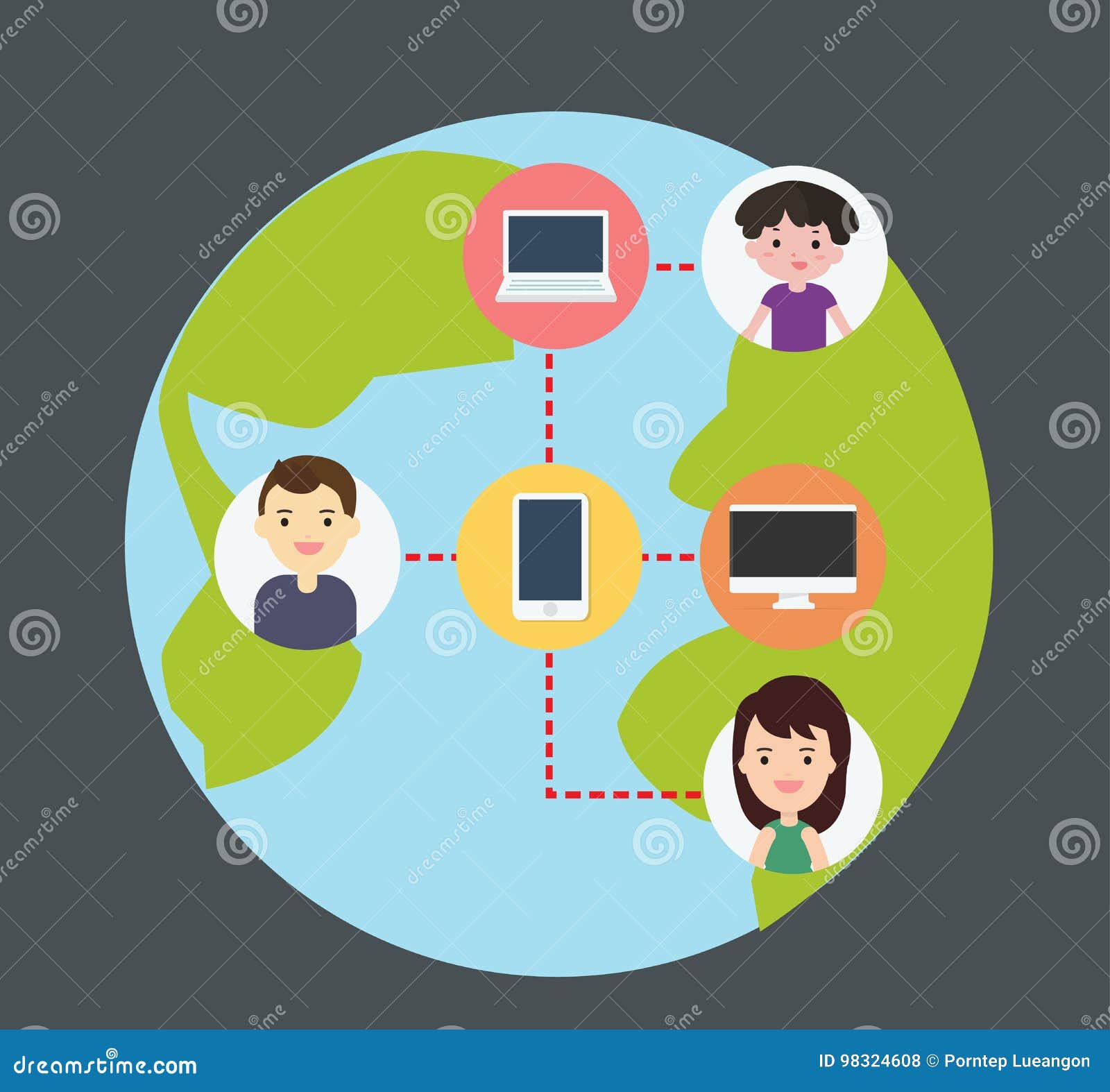 Concept of Connecting People with Technology Stock Vector ...