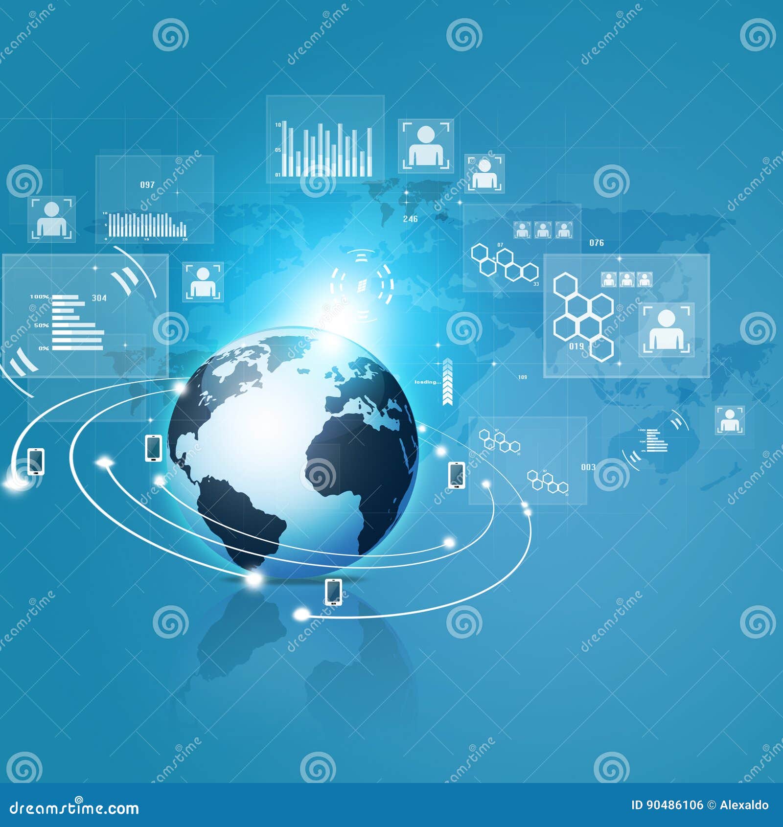 Concept Connection Technology Background Stock Illustration ...