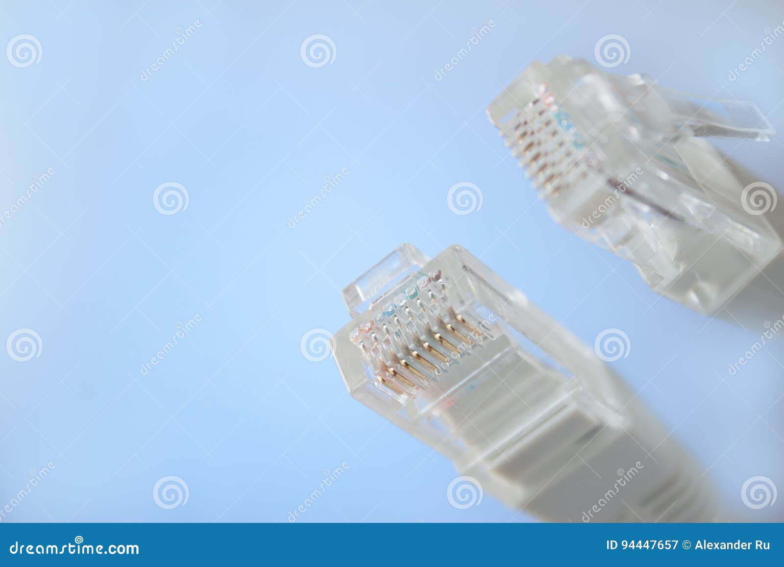 The Concept of Connection To the Internet. Plug RJ 45 Close-up Stock ...