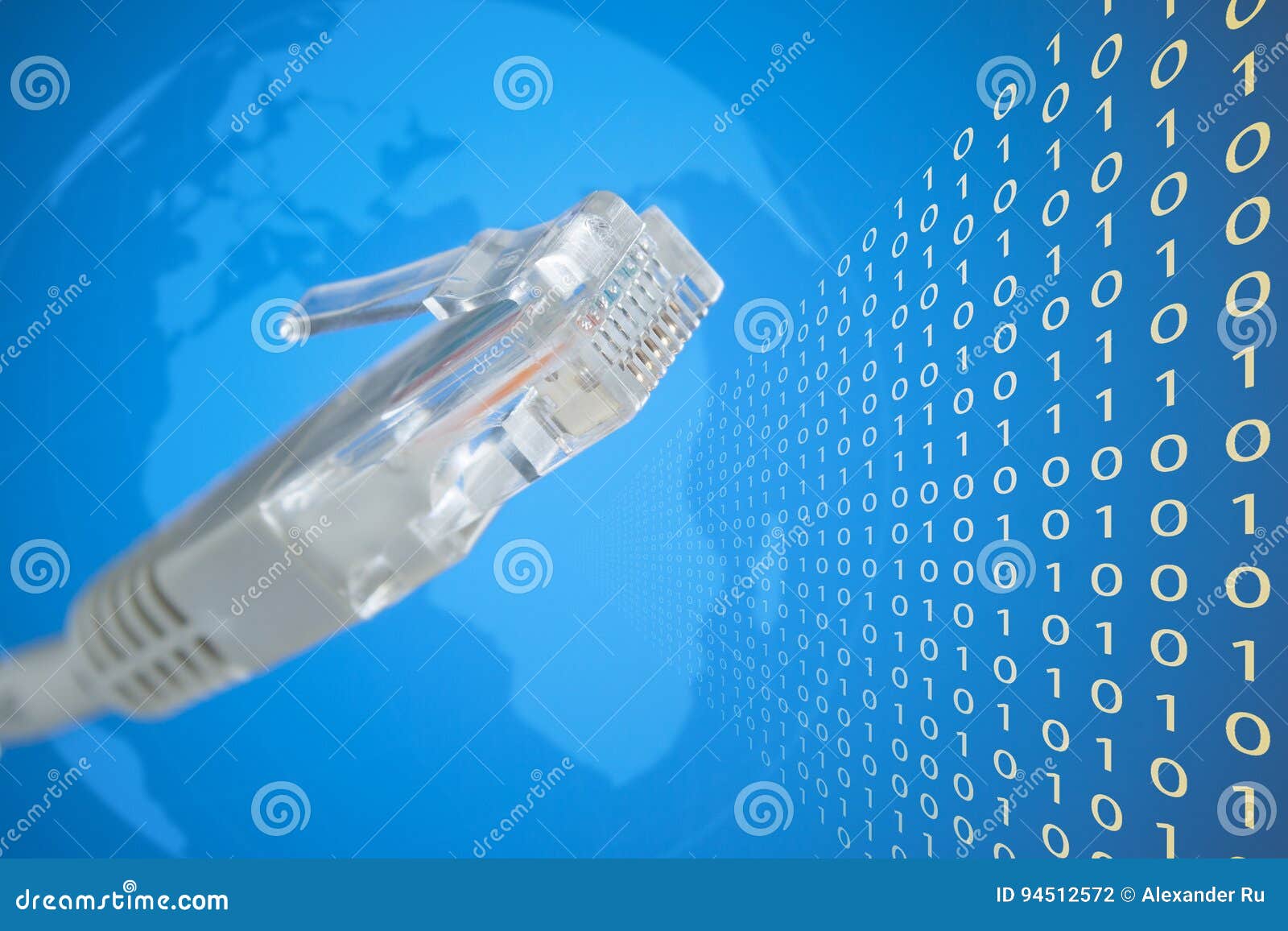 The Concept of Connection To the Internet. Plug RJ 45 Close-up Stock ...
