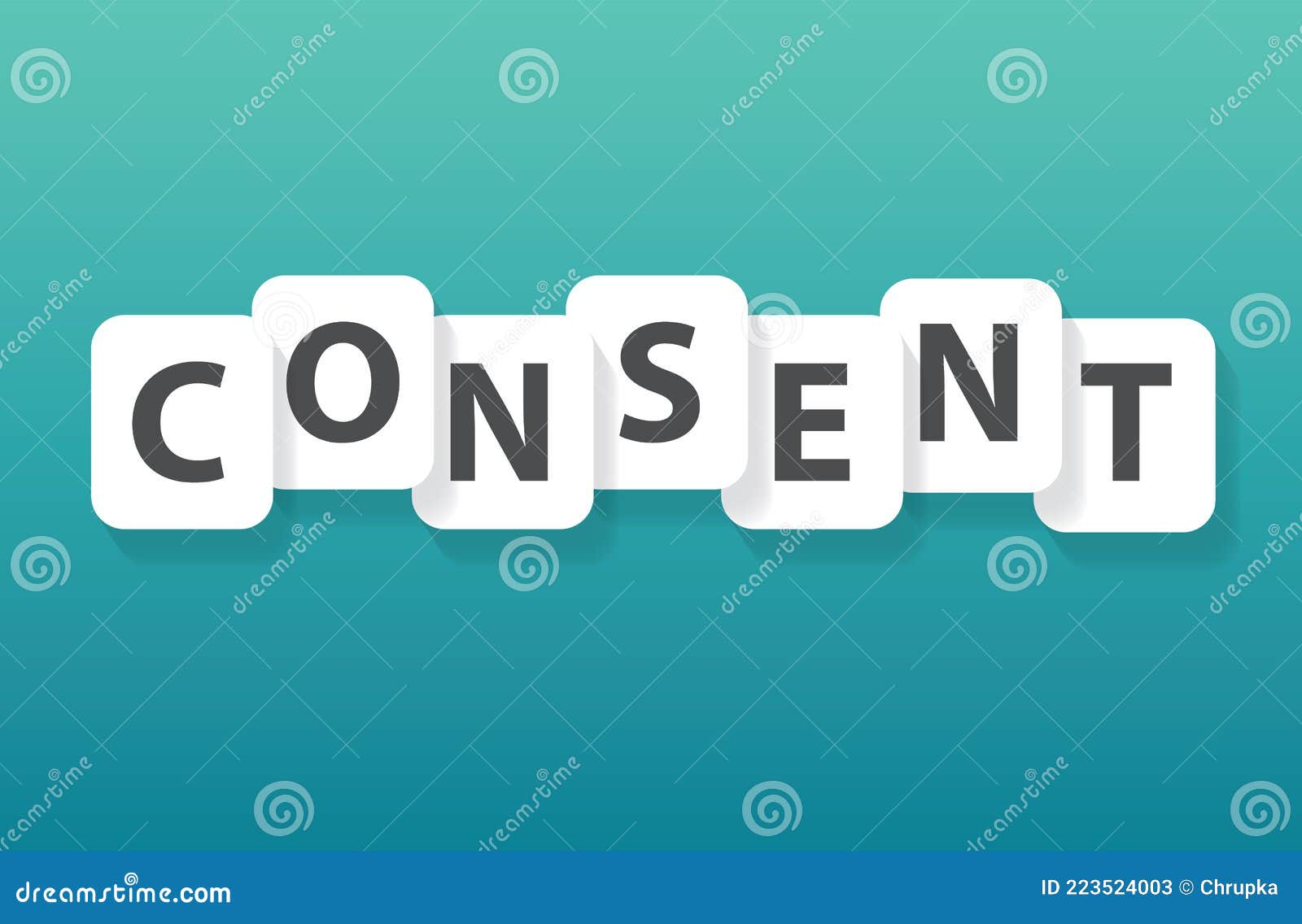 Concept of consent word stock vector. Illustration of symbol - 223524003