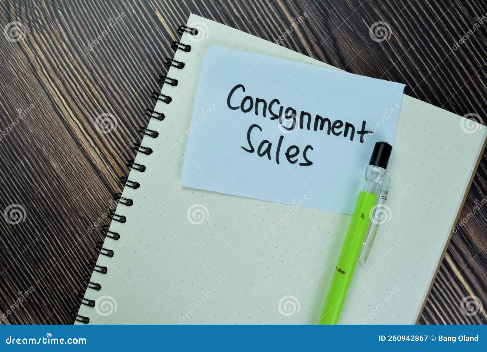 Concept of Consignment Sales Write on Sticky Notes Isolated on Wooden ...