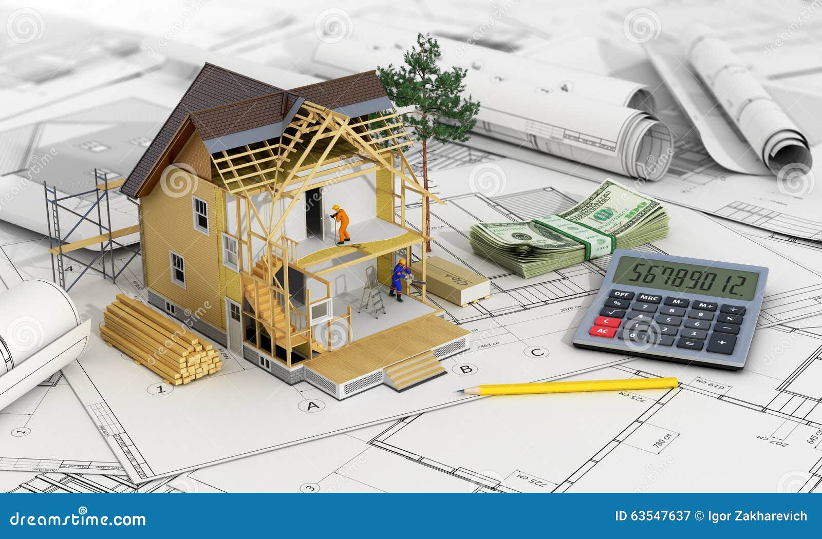 Concept of Construction and Architect Design. Stock Illustration ...