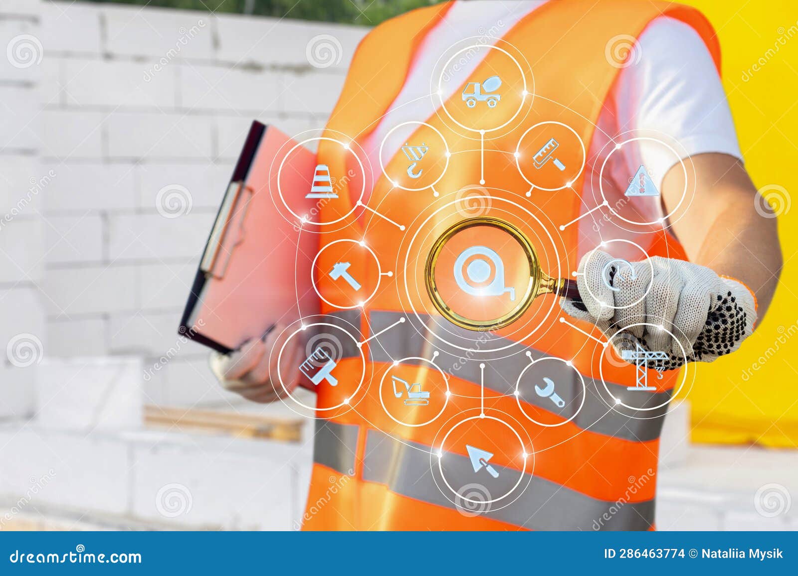 The Concept of Construction Control at a Construction Site Stock Photo ...