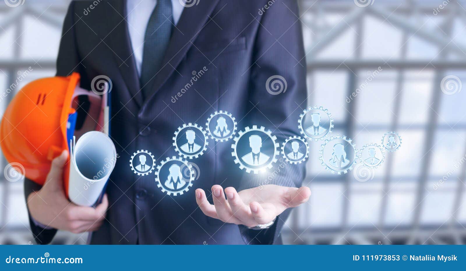 Concept Construction Engineer Manages a Staff . Stock Image - Image of ...