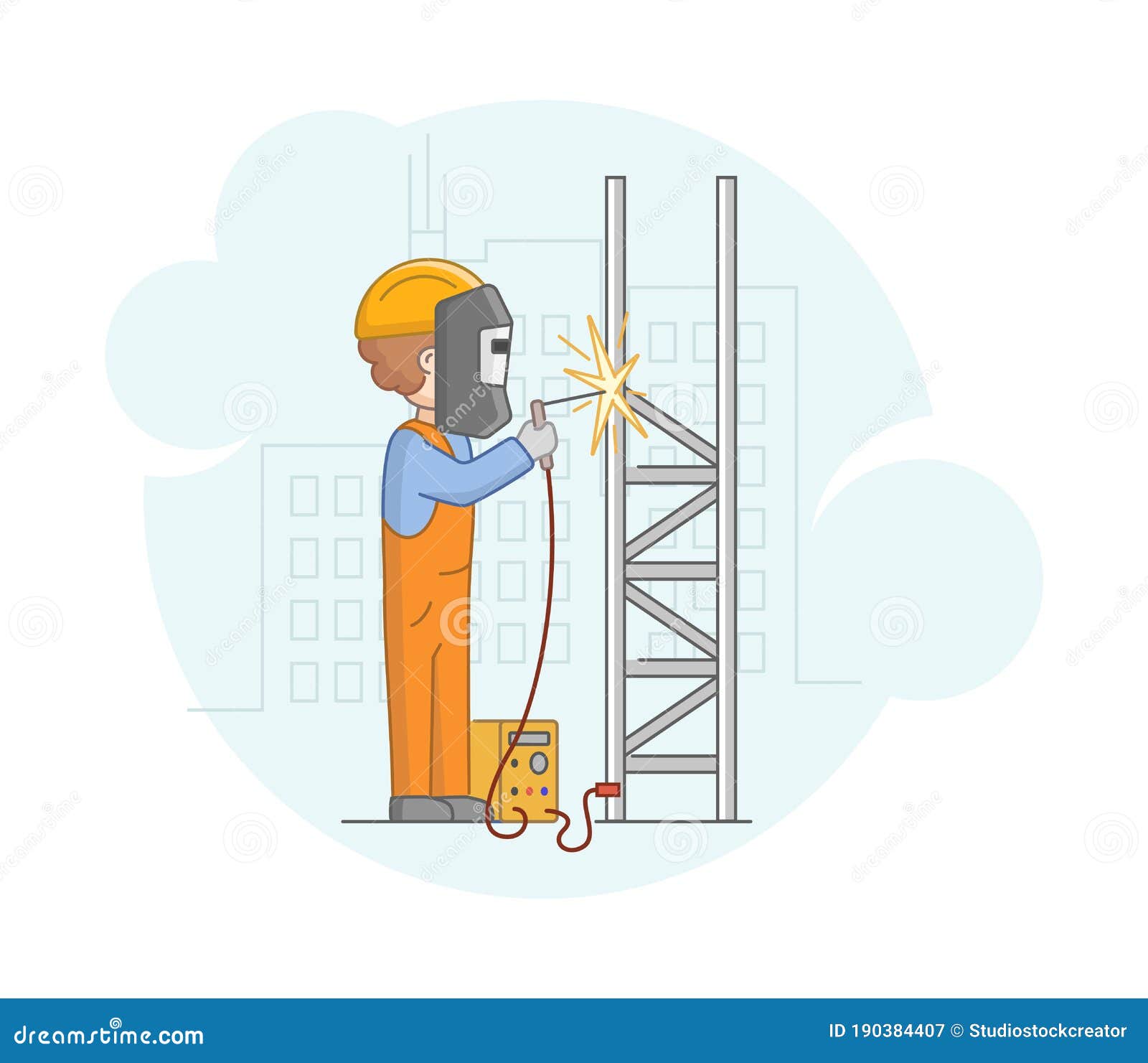 Concept of Construction. Professional Worker Man in Protective Uniform ...
