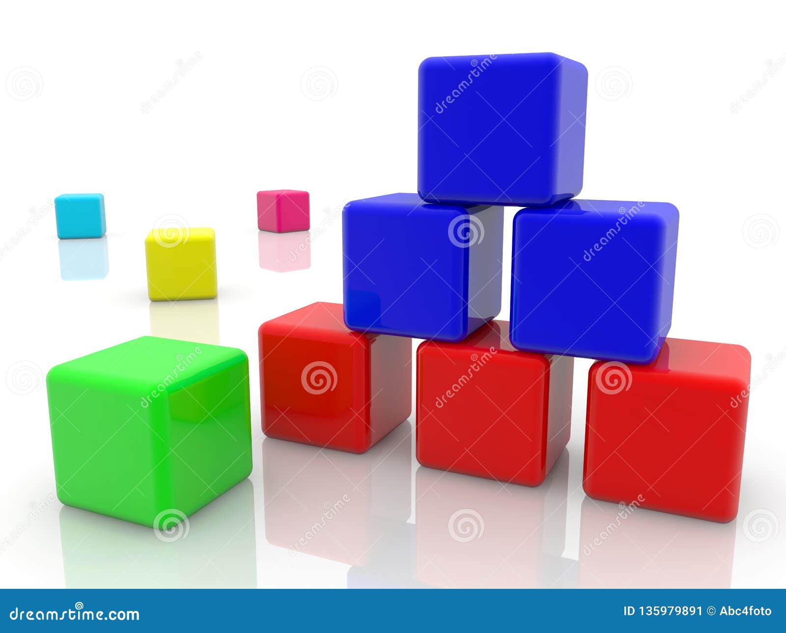 Concept of Construction of Toy Bricks Stock Illustration - Illustration ...