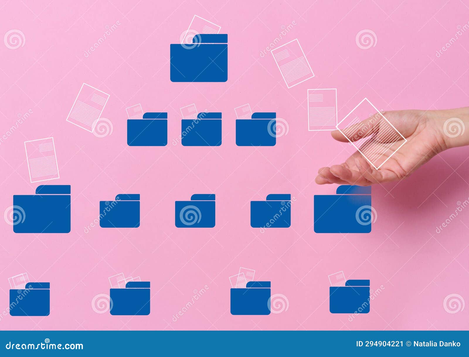 Concept of Control and Systematization of Documents Stock Illustration ...