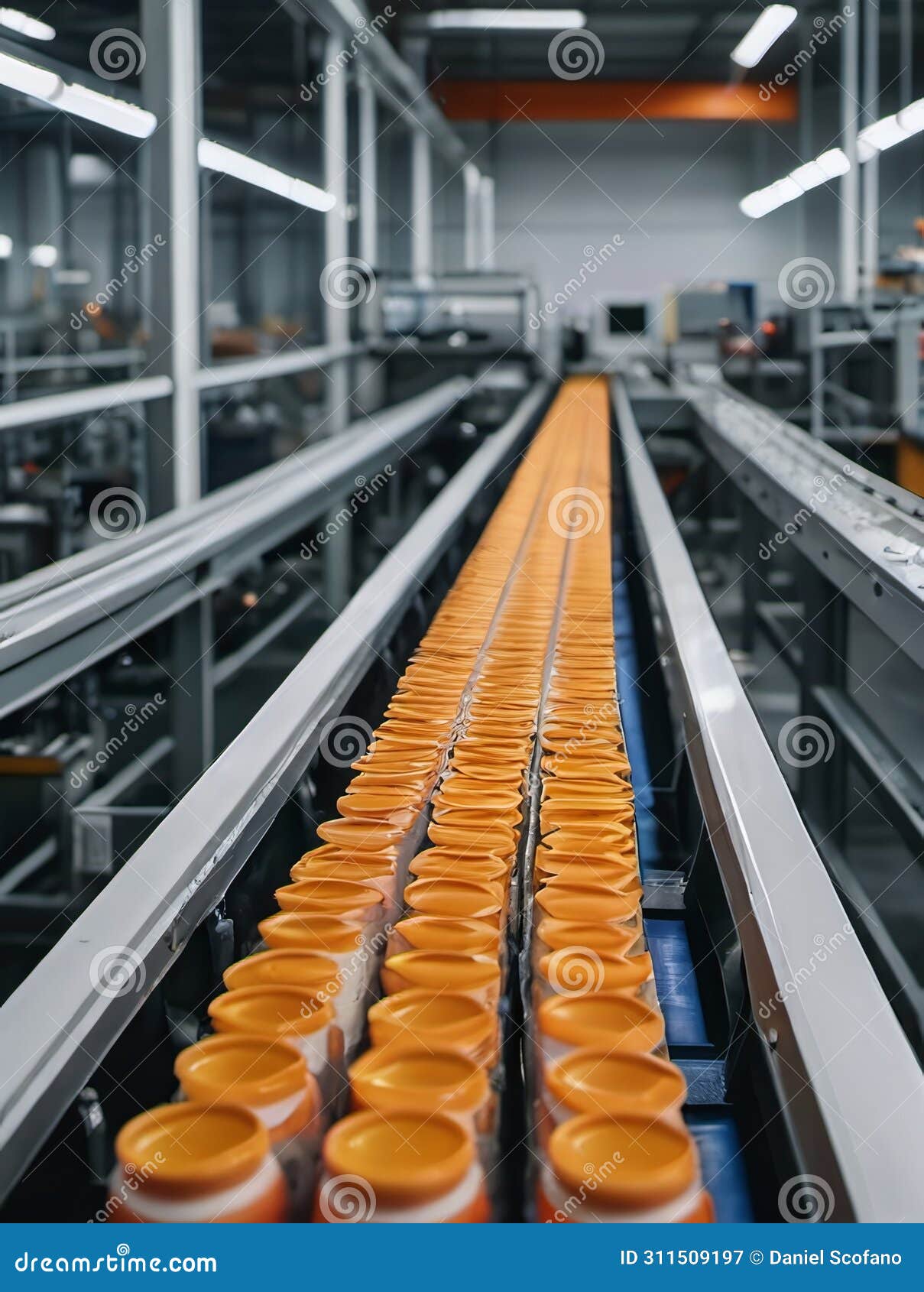 Conveyor Assembly Line with Garbage Bottles and Packaging, Industry ...