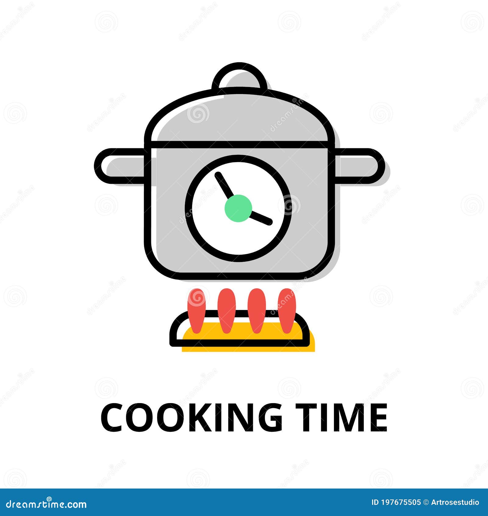 9 Min Cooking Time Blue Label, Cooking Pot Symbol With Nine Minute Mark ...