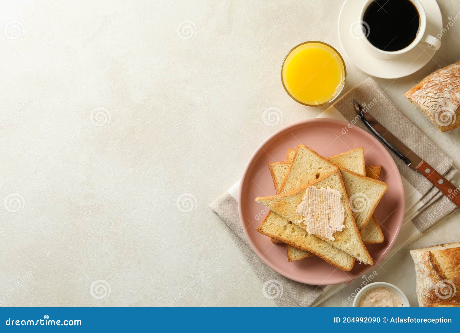 Concept of Cooking Toasts on White Table Stock Photo - Image of crust ...