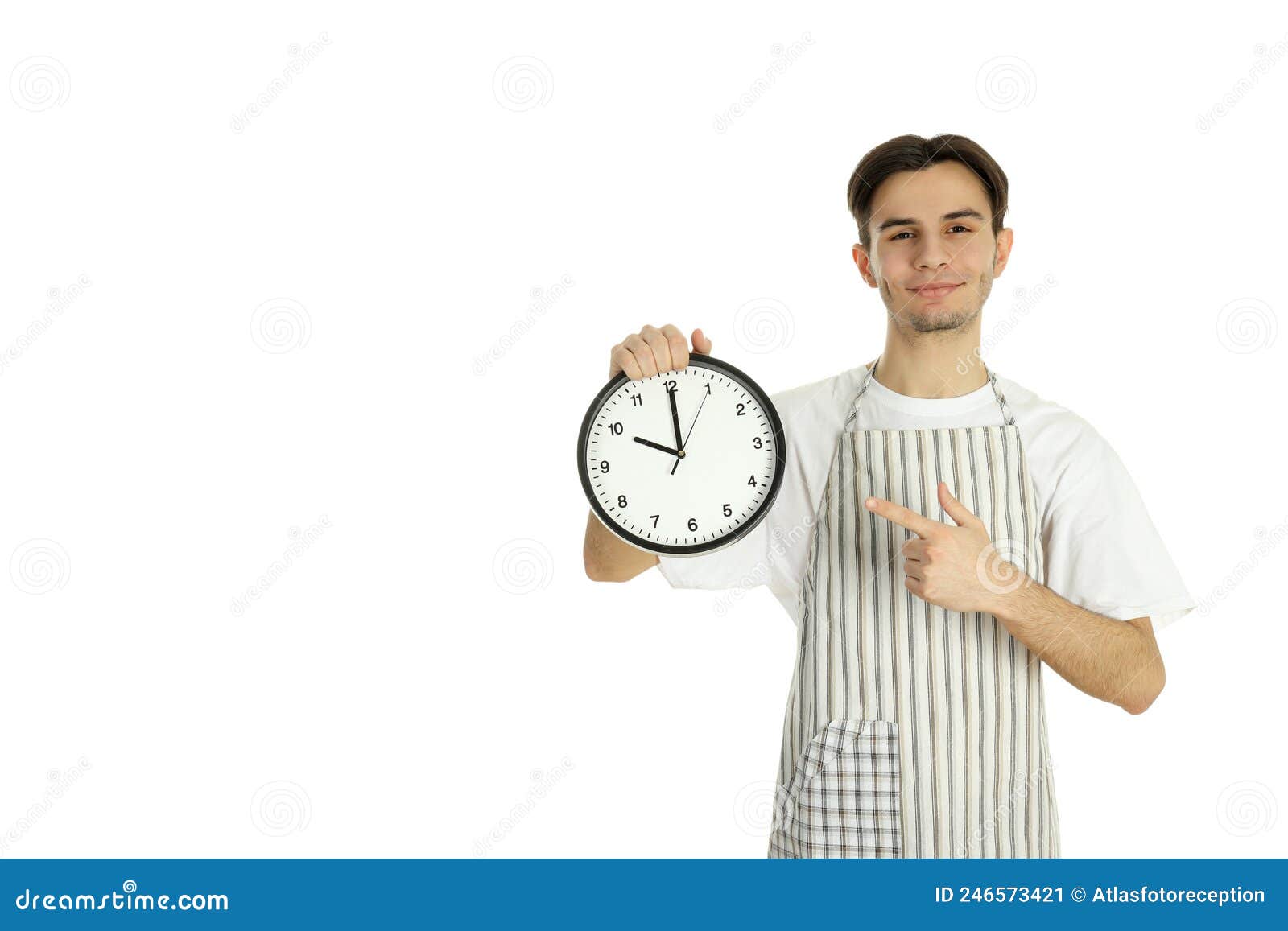 Concept of Cooking, Young Man Chef Isolated on White Background Stock ...