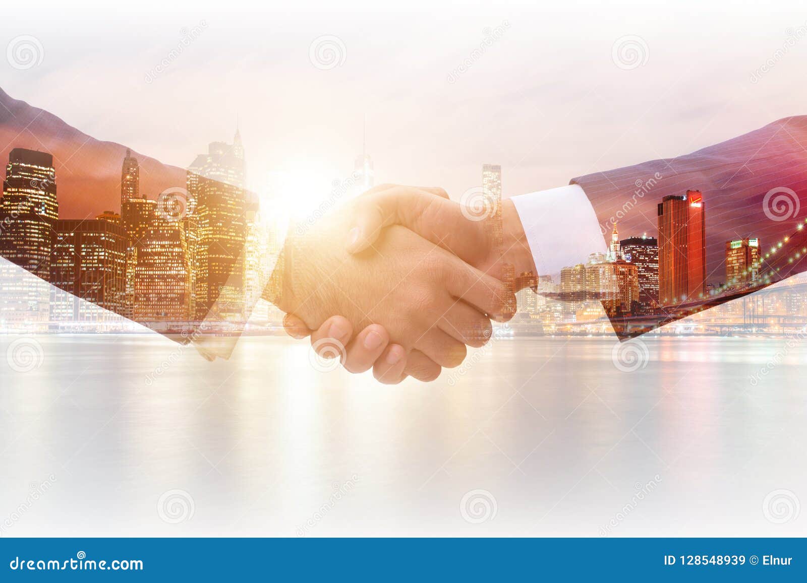 The Concept of Cooperation with Handshake Stock Image - Image of ...