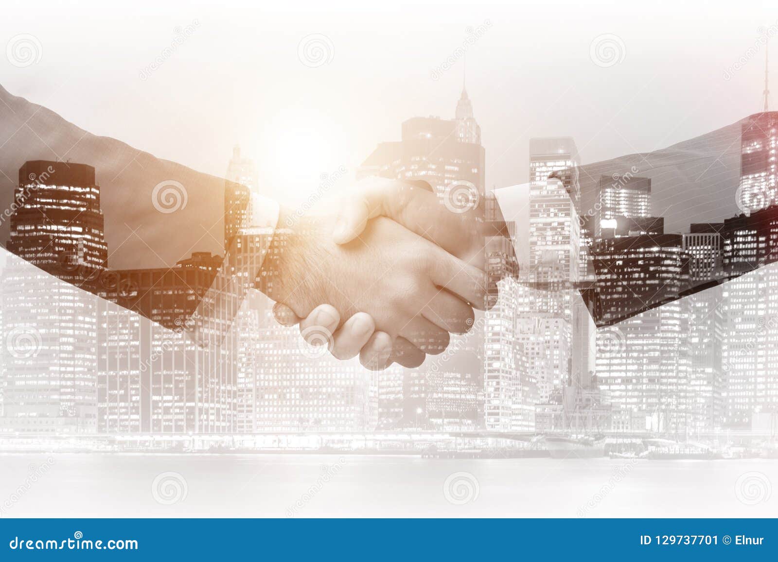 The Concept of Cooperation with Handshake Stock Image - Image of ...
