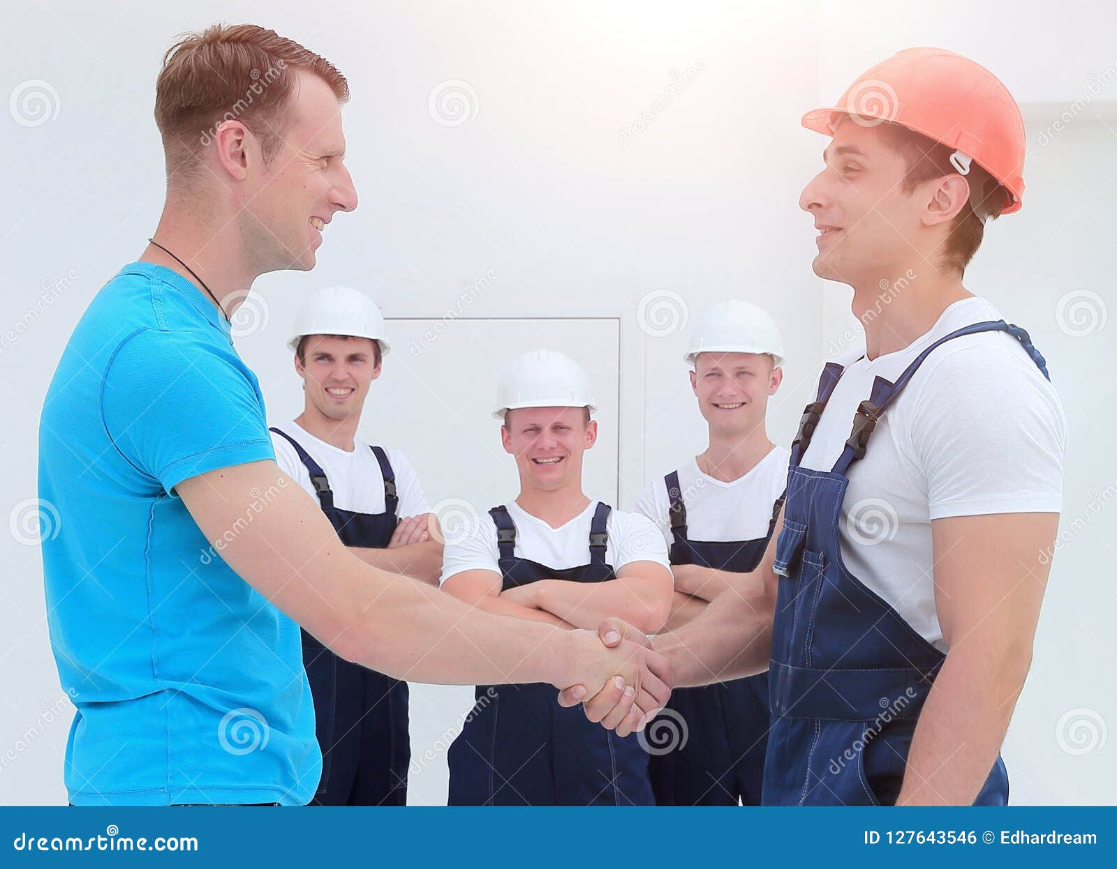 Handshake of the Architect and Engineer Stock Photo - Image of business ...
