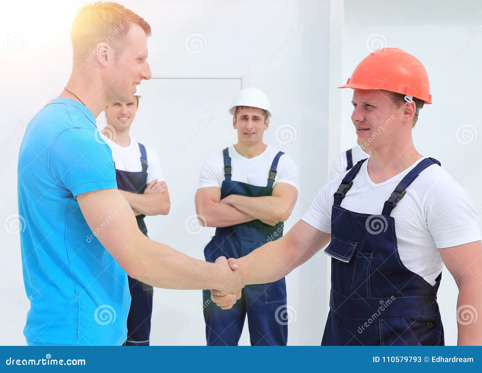 Handshake of the Architect and Engineer Stock Image - Image of manager ...