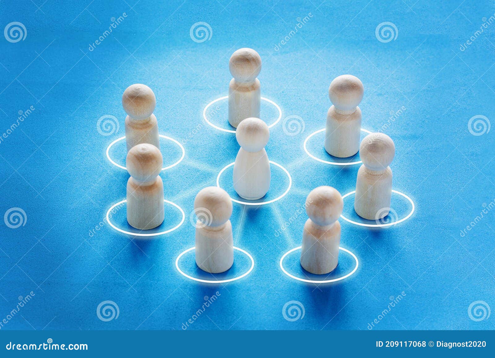 Concept Cooperation Teamwork Training. Circle of People Interconnected ...