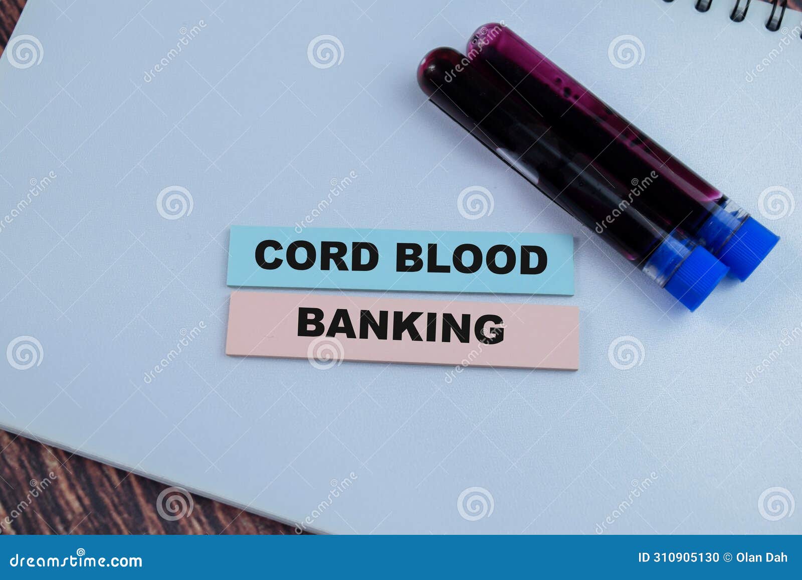 Concept of Cord Blood Banking Write on Sticky Notes Isolated on Wooden ...