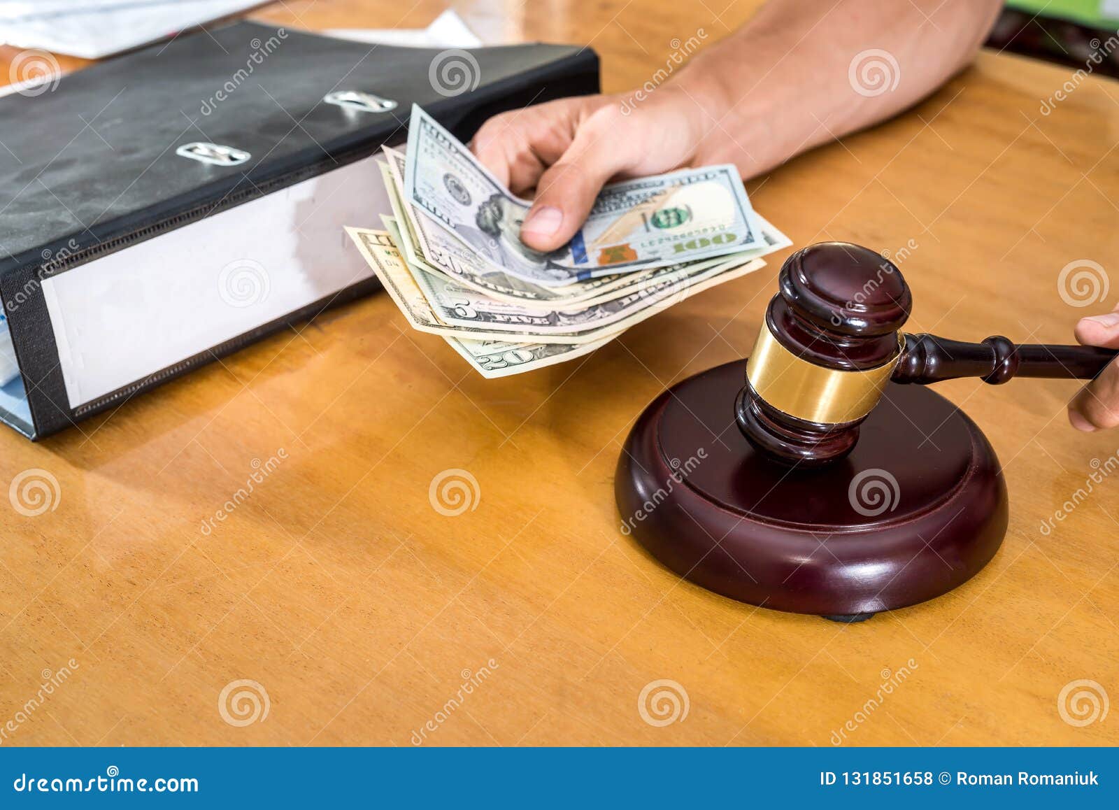 Concept for Corruption Hand with Dollar Bribe Stock Photo - Image of ...
